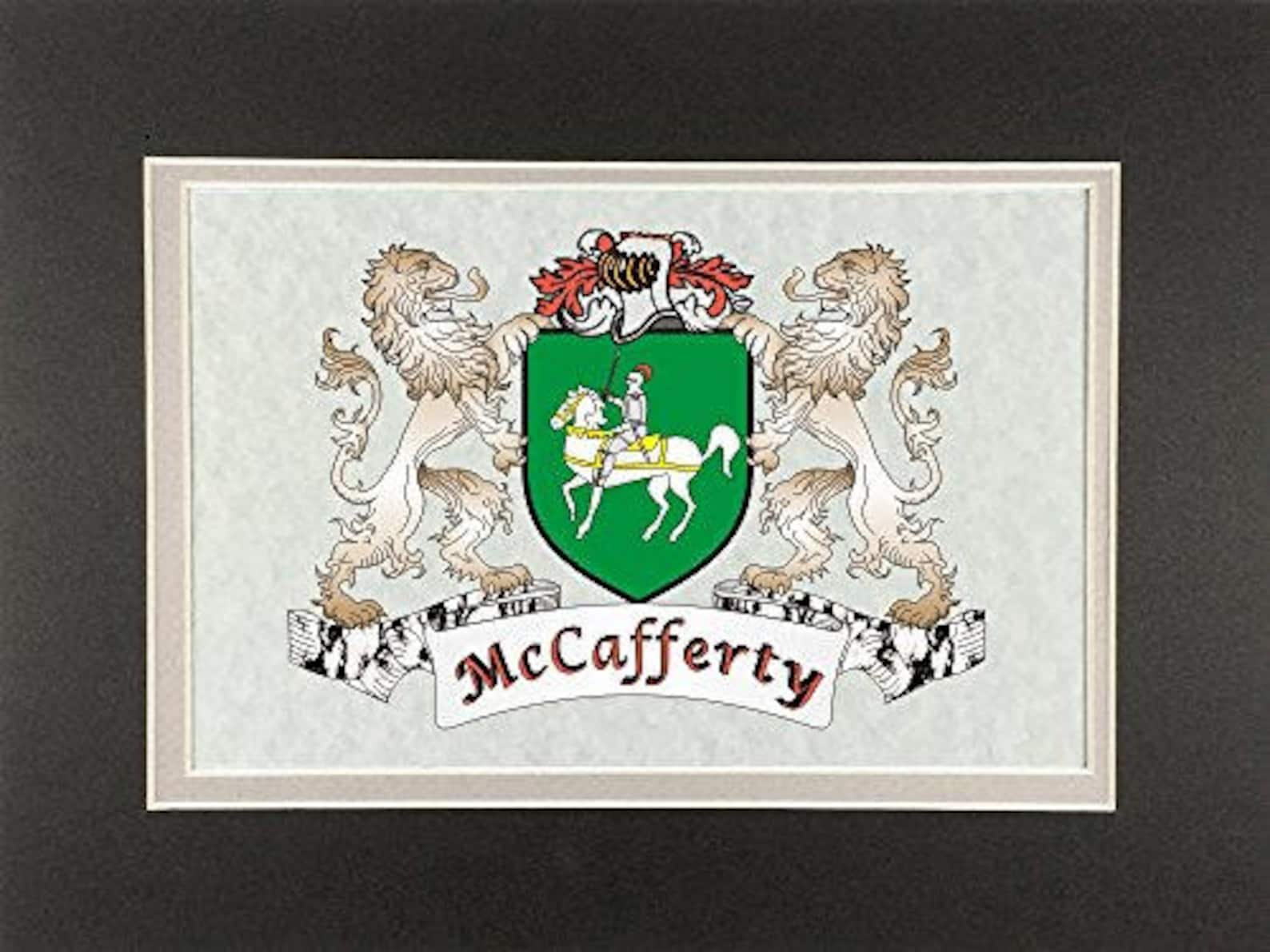 McCafferty Irish Coat of Arms Print Frameable 9 x | Etsy