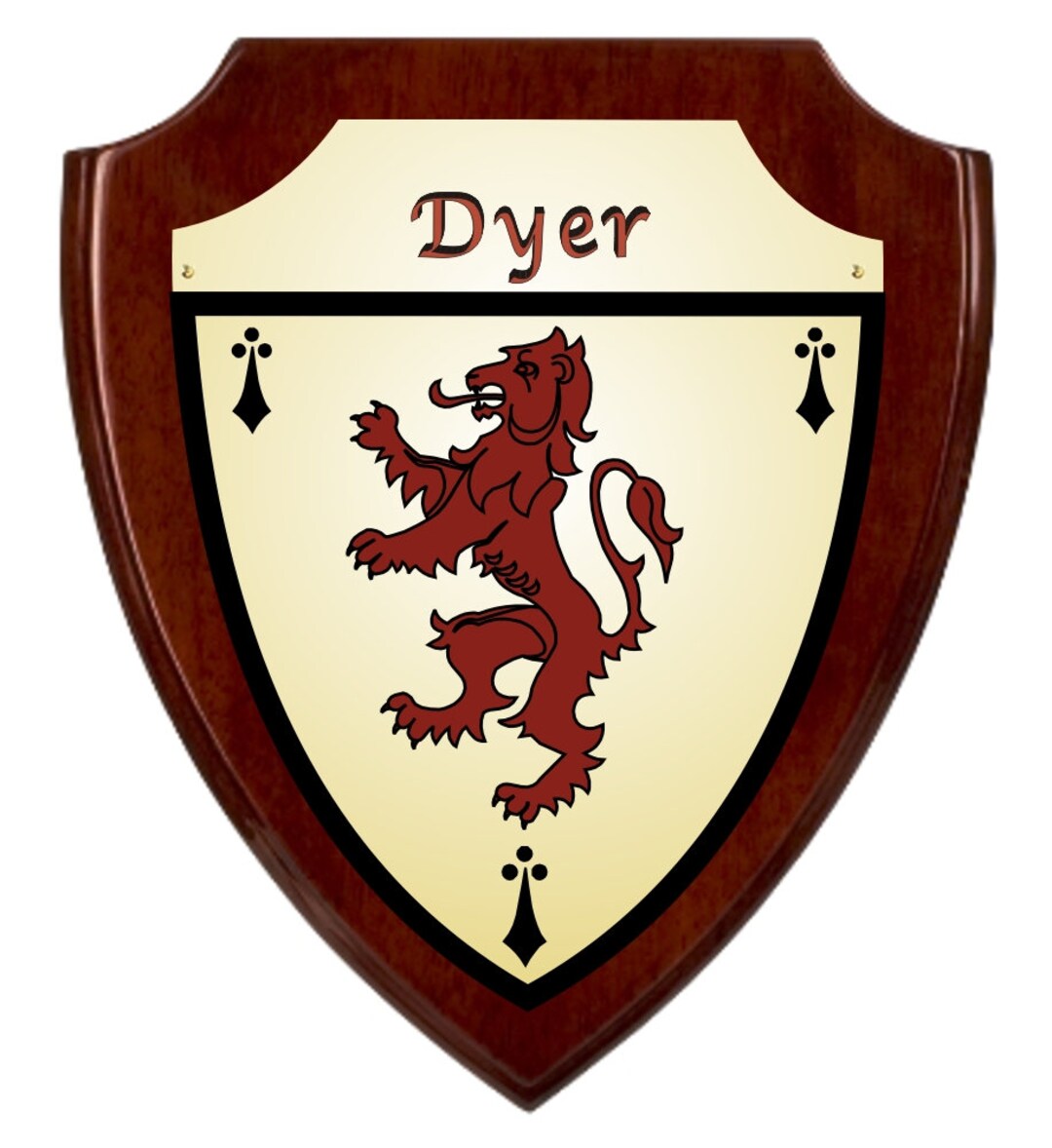 Dyer Irish Coat of Arms Shield Plaque Rosewood Finish - Etsy