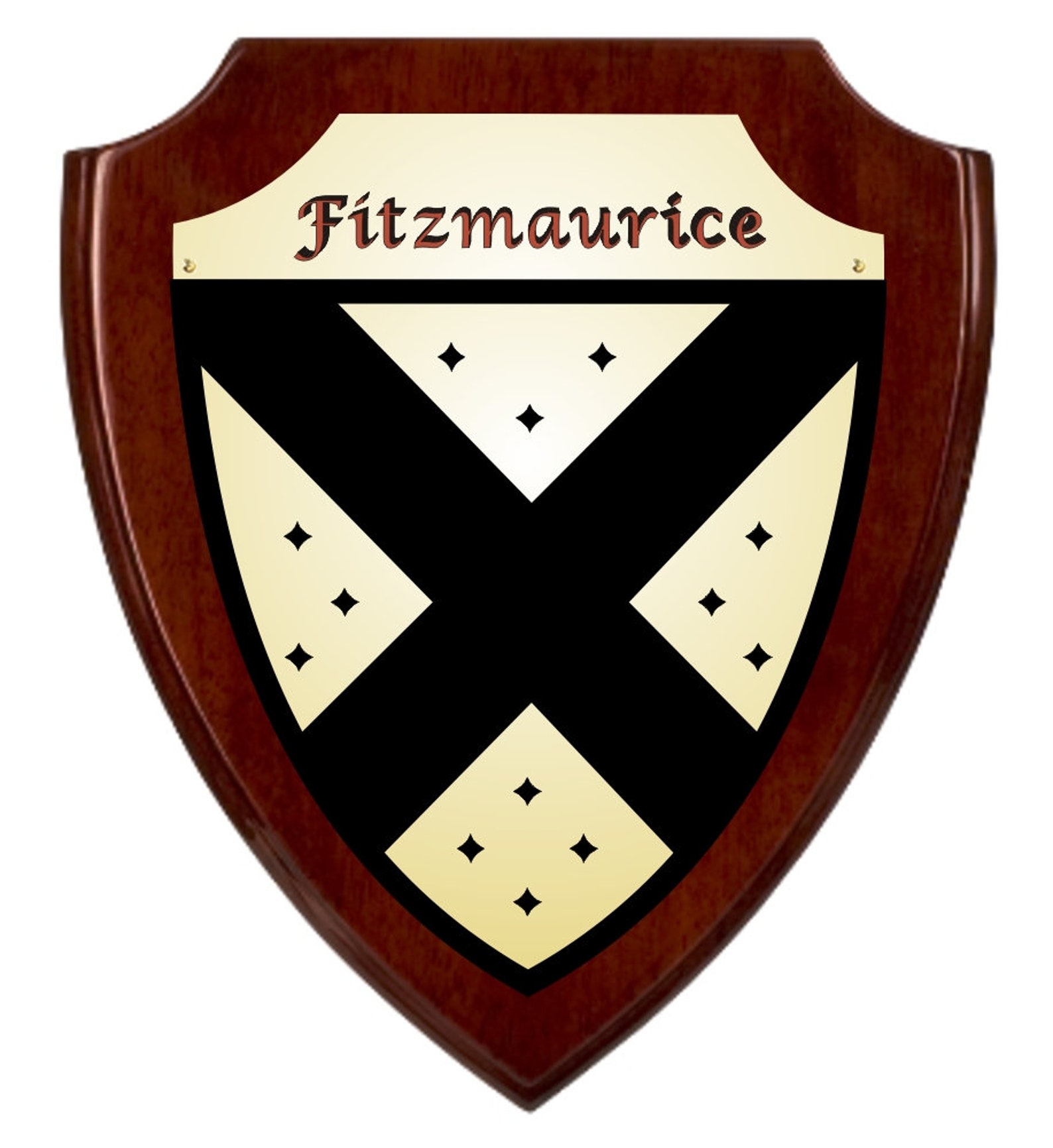 Fitzmaurice Irish Coat of Arms Shield Plaque Rosewood Finish - Etsy
