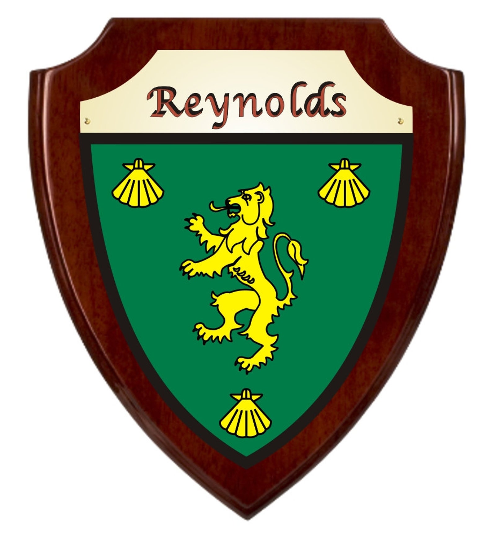 Reynolds Irish Coat of Arms Shield Plaque Rosewood Finish - Etsy