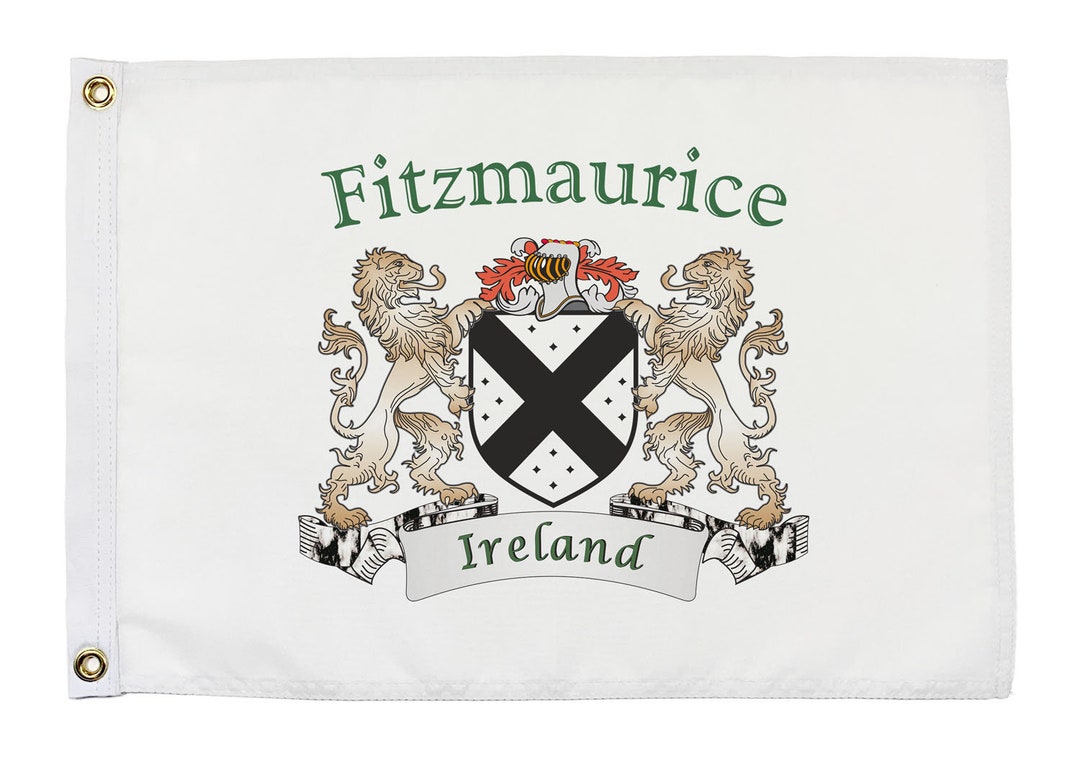Fitzmaurice Irish Coat of Arms Small White Flag - Etsy