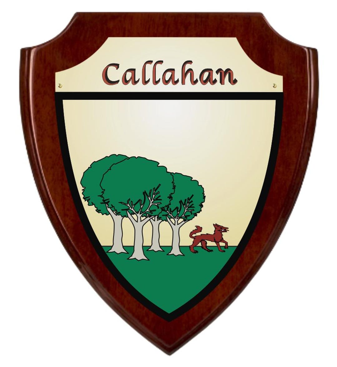 Callahan Irish Coat of Arms Shield Plaque - Rosewood Finish - Etsy