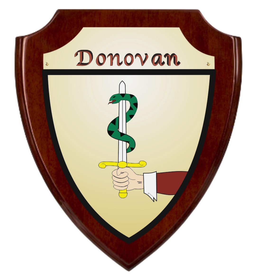 Donovan Irish Coat of Arms Shield Plaque Rosewood Finish - Etsy