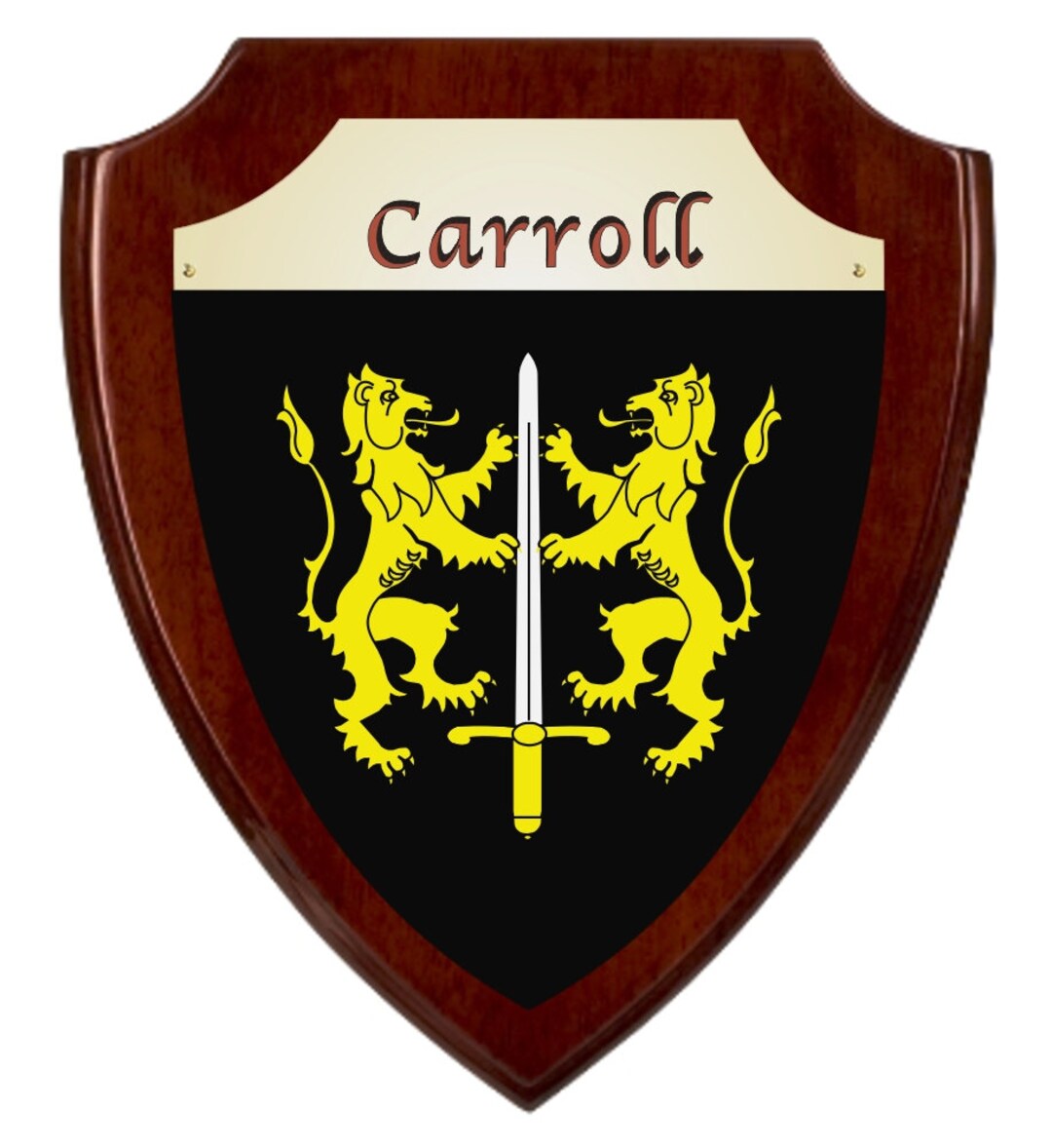 Carroll Irish Coat of Arms Shield Plaque Rosewood Finish - Etsy