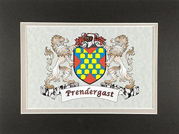 Prendergast Irish Coat of Arms Print Frameable 9 X - Etsy