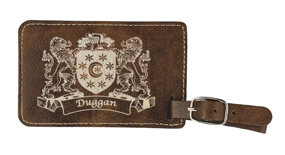 Duggan Irish Coat of Arms Luggage Tagset of 2 Rustic - Etsy