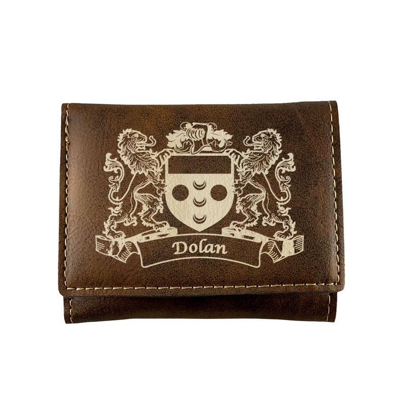 Dolan Irish Coat of Arms Rustic Leather Wallet - Etsy
