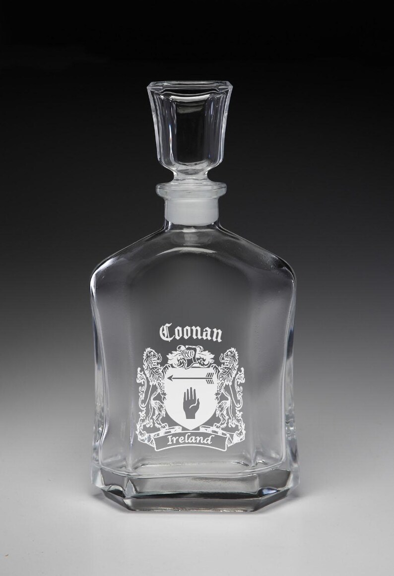Coonan Irish Coat of Arms Whiskey Decanter (sand Etched) - Etsy
