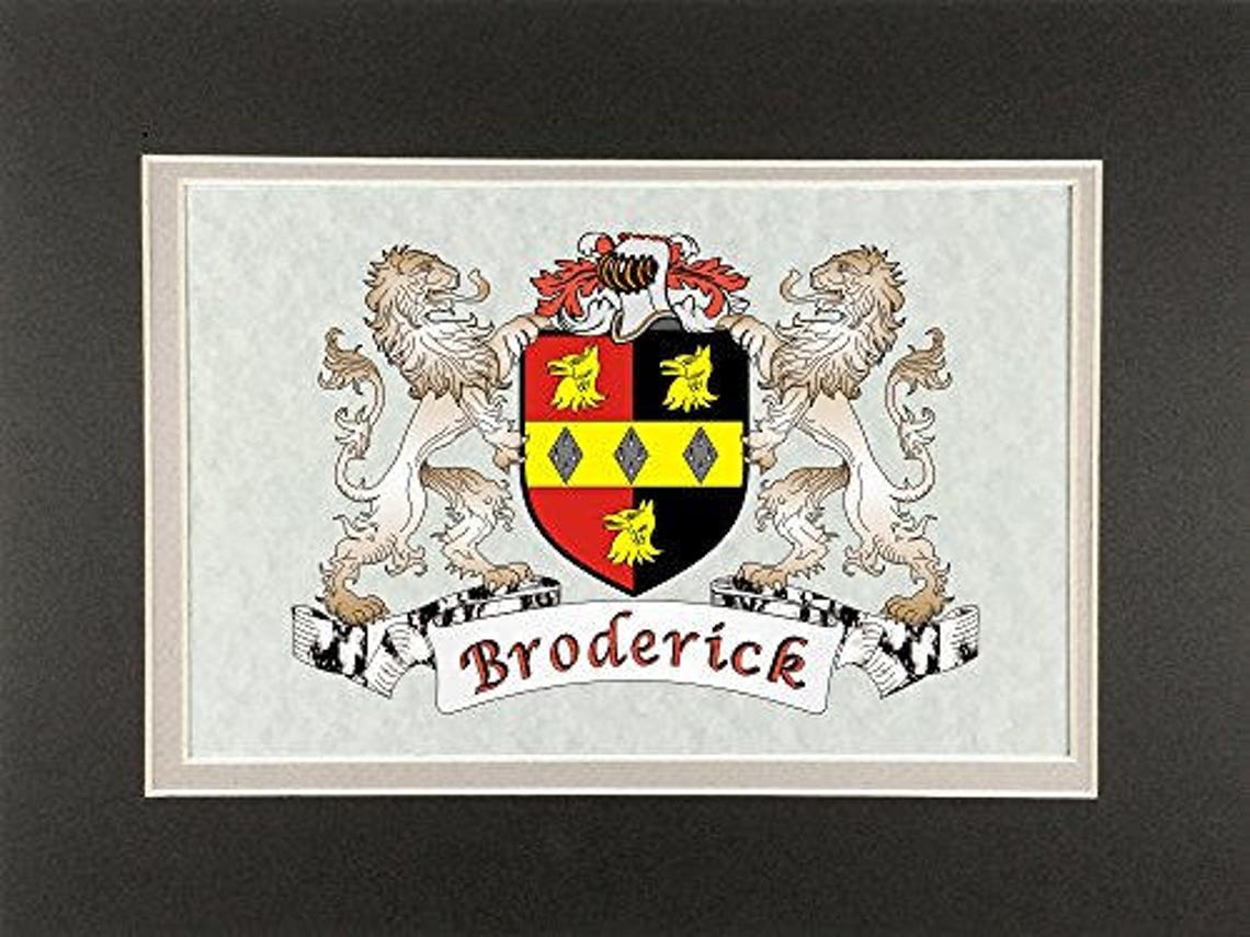 Broderick Irish Coat of Arms Print Frameable 9 X - Etsy