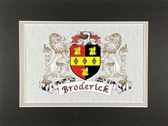 Broderick Irish Coat of Arms Print Frameable 9 X - Etsy