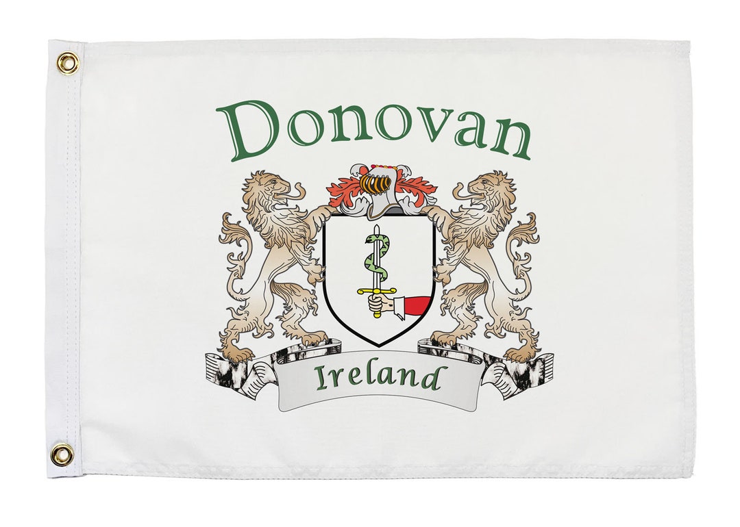 Donovan Irish Coat of Arms Small White Flag - Etsy