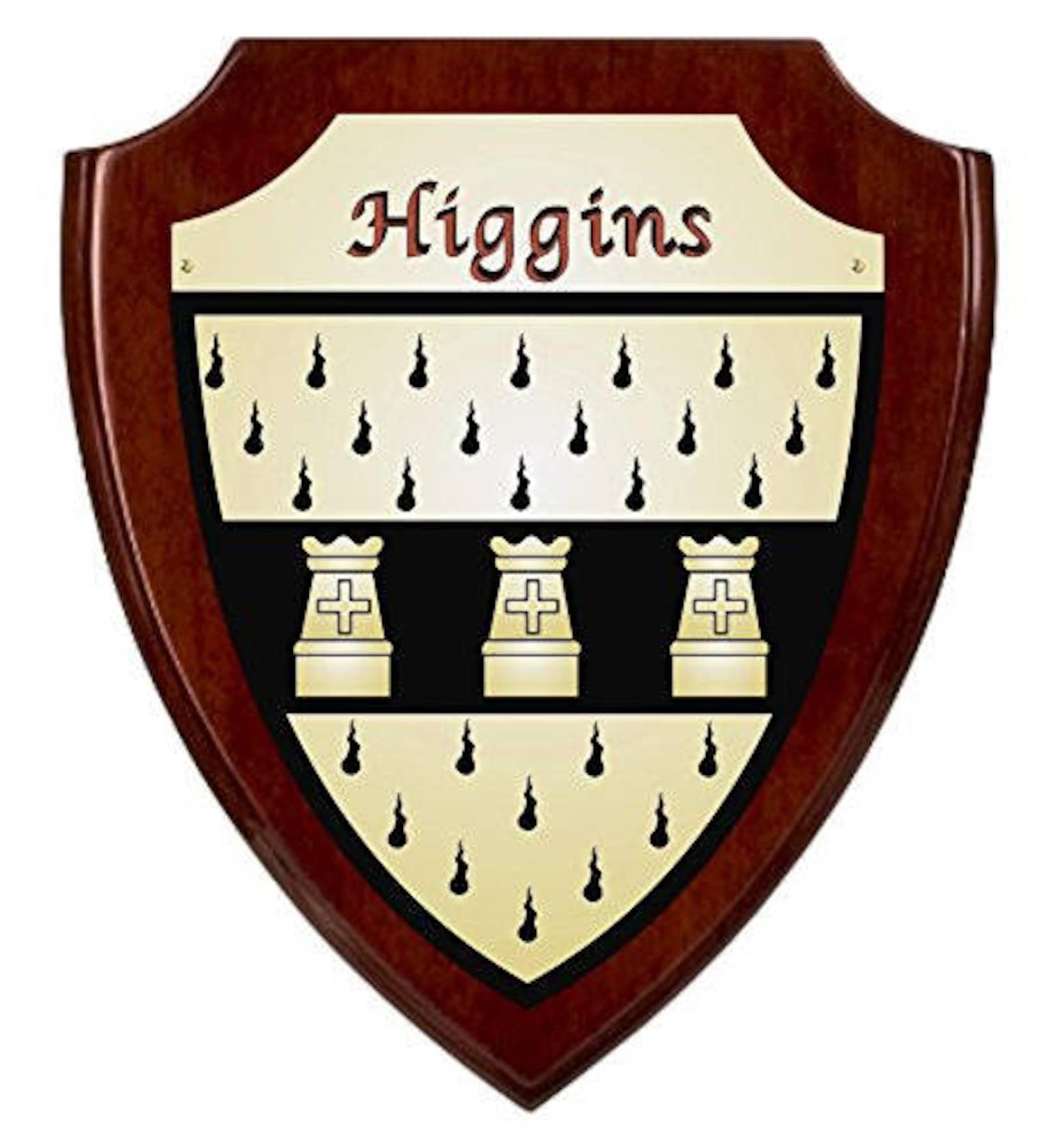 Higgins Irish Coat of Arms Shield Plaque Rosewood Finish | Etsy