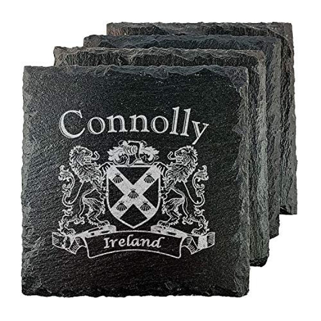 Connolly Irish Coat of Arms Slate Coasters - Set of 4 - Etsy