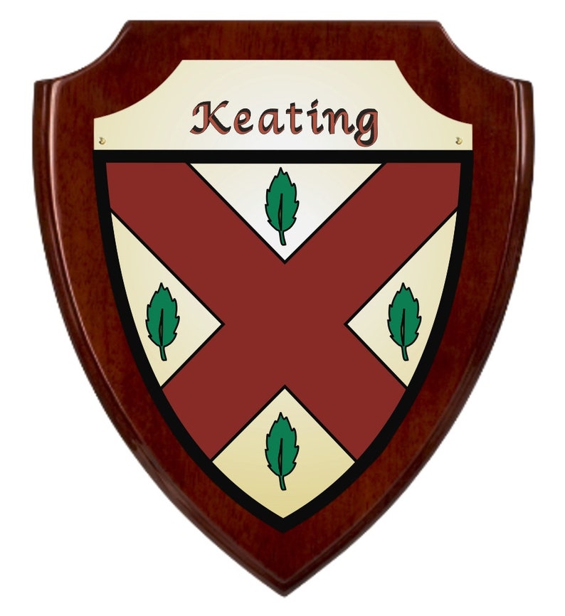Keating Irish Coat of Arms Shield Plaque Rosewood Finish - Etsy