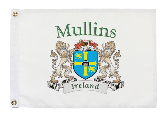 Mullins Irish Coat of Arms Small White Flag - Etsy