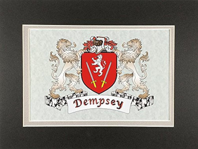 Dempsey Irish Coat of Arms Print Frameable 9 X | Etsy