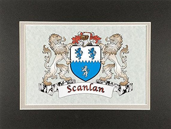 Scanlan Irish Coat of Arms Print Frameable 9 X | Etsy
