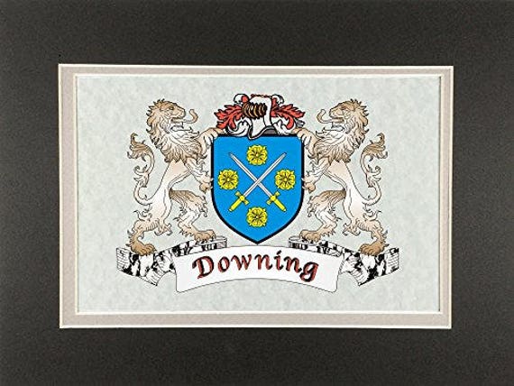 Downing Irish Coat of Arms Print Frameable 9 x | Etsy