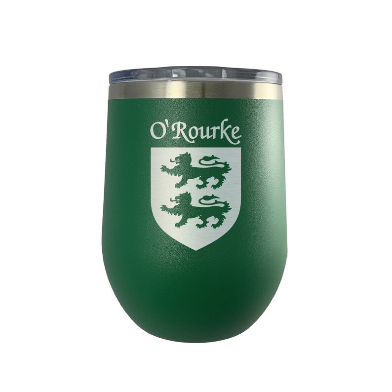 O'rourke Irish Coat of Arms Stemless Wine Travel Tumbler - Etsy