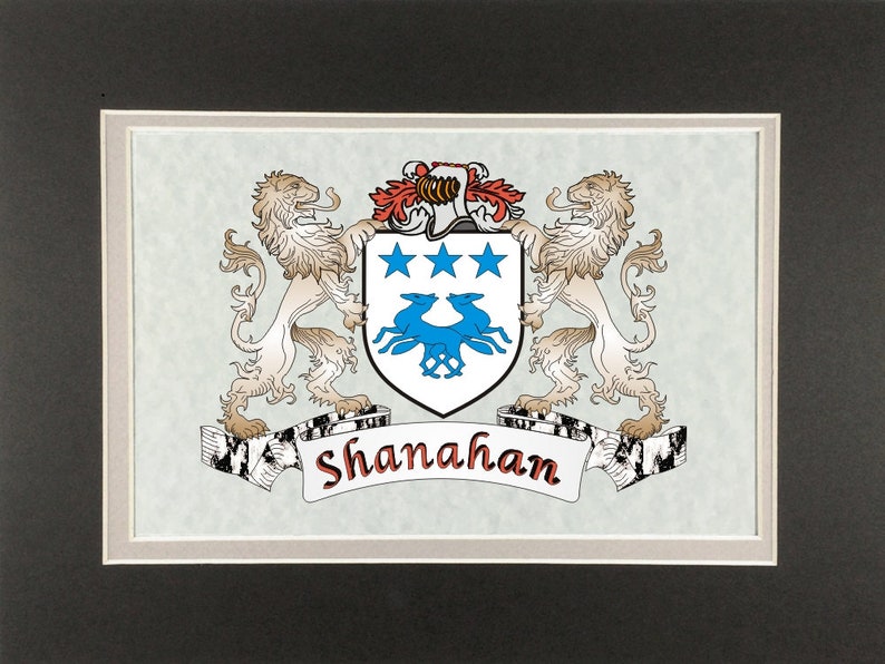 Shanahan Irish Coat of Arms Print Frameable 9 X 12 - Etsy