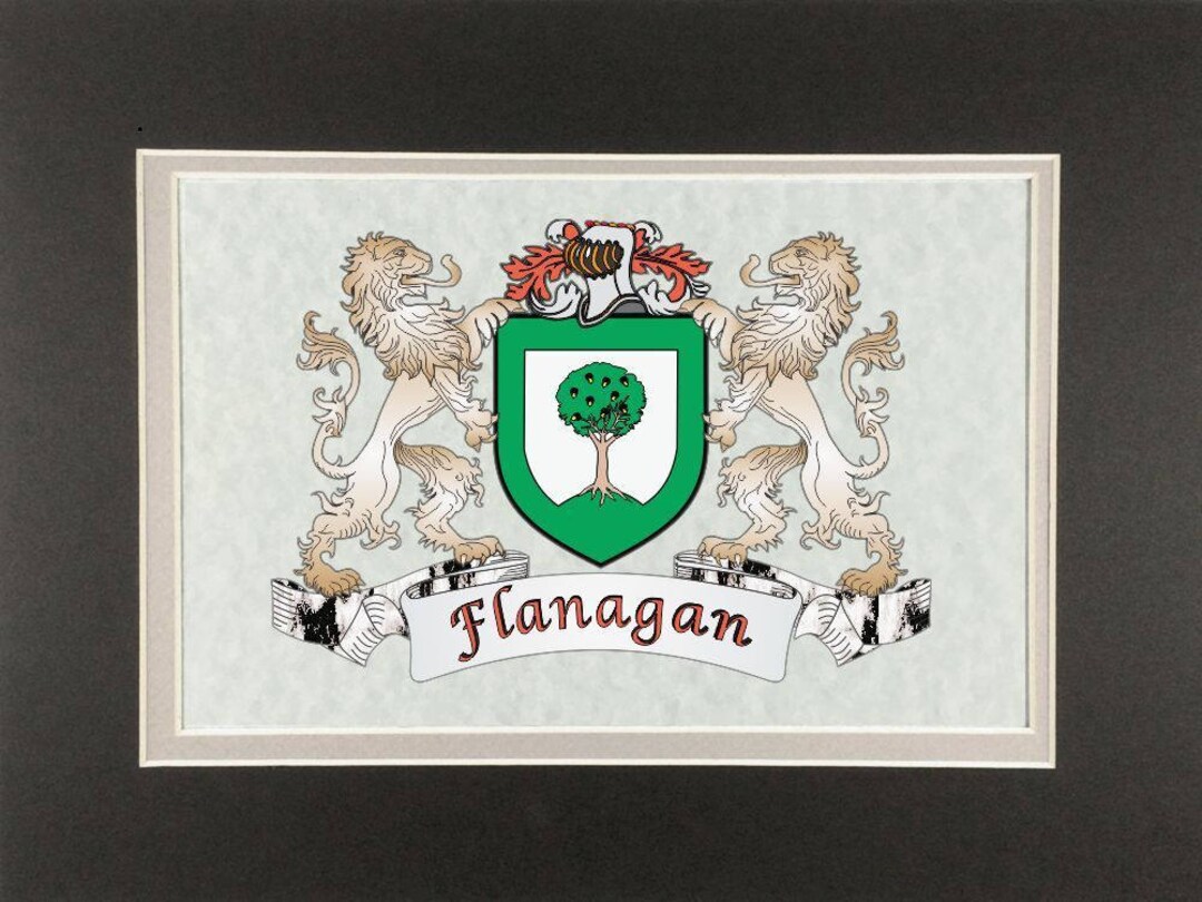 Flanagan Irish Coat of Arms Print - Frameable 9" X 12" - Etsy