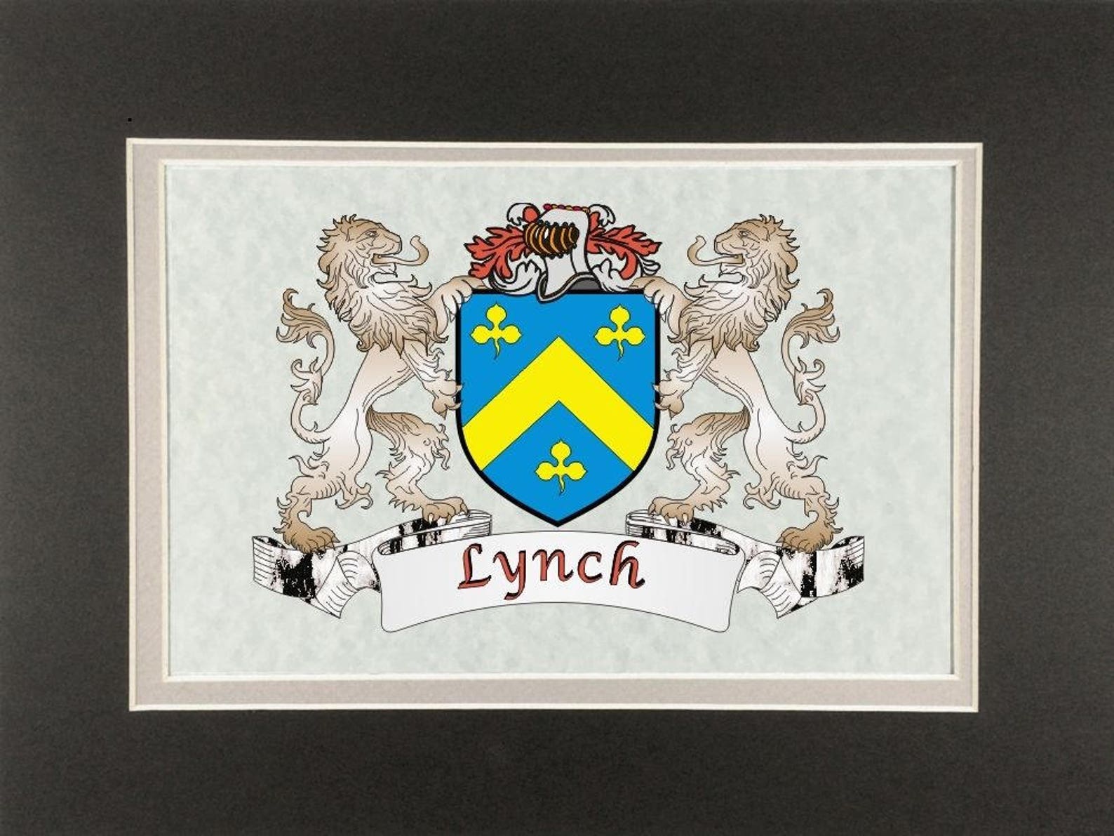 Lynch Irish Coat of Arms Print Frameable 9 X 12 - Etsy UK