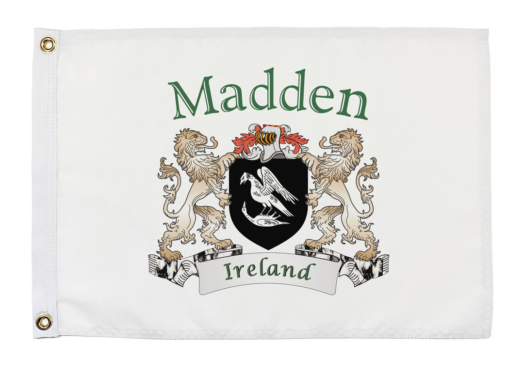 Madden Irish Coat of Arms Small White Flag 12x18 Inches - Etsy