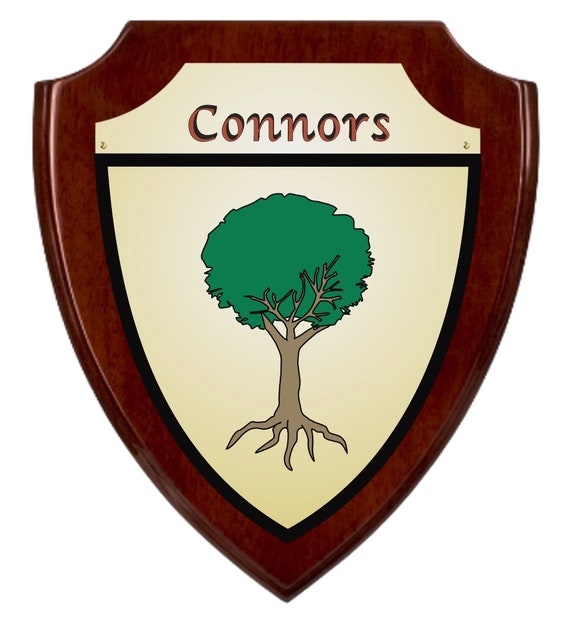 Connors Irish Coat of Arms Shield Plaque Rosewood Finish | Etsy