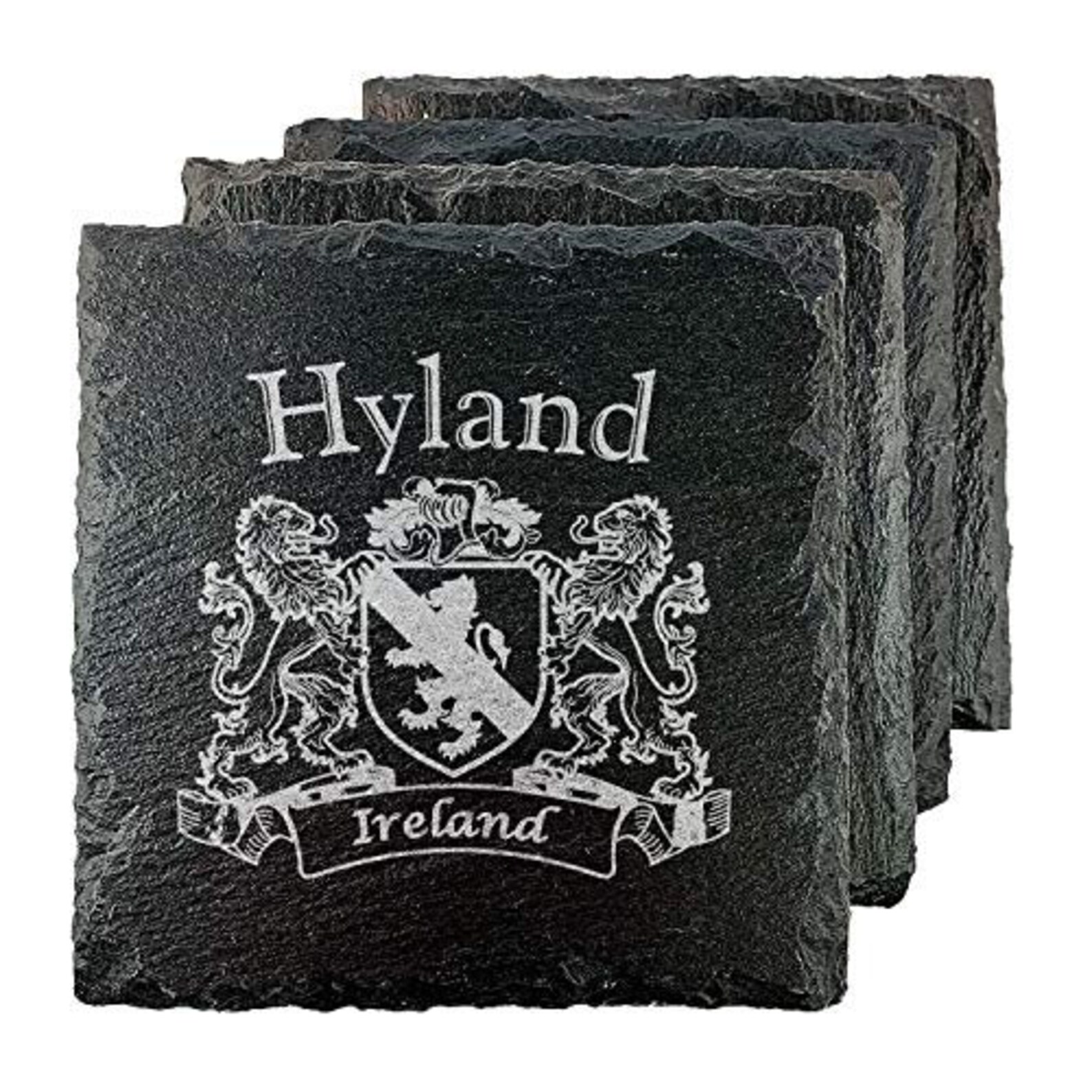 Hyland Irish Coat of Arms Slate Coasters Set of 4 - Etsy