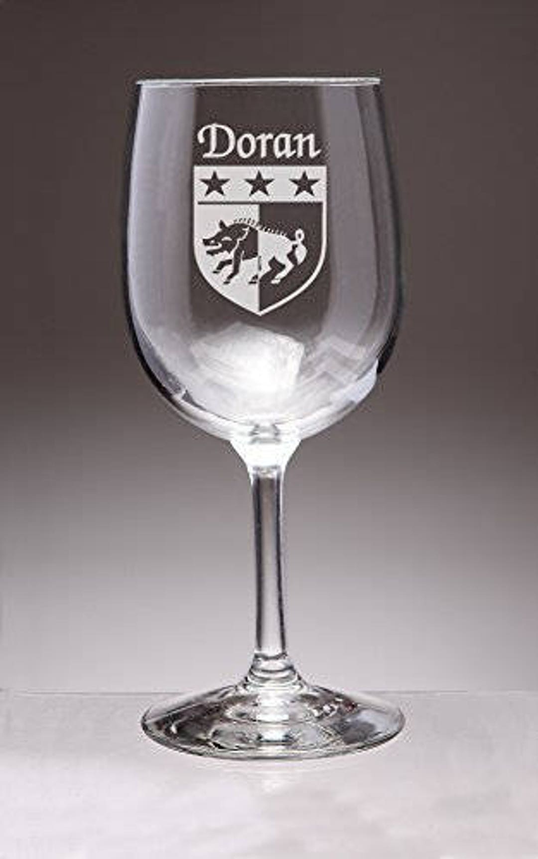 Doran Irish Coat of Arms Wine Glasses - Set of 4 (sand Etched) - Etsy