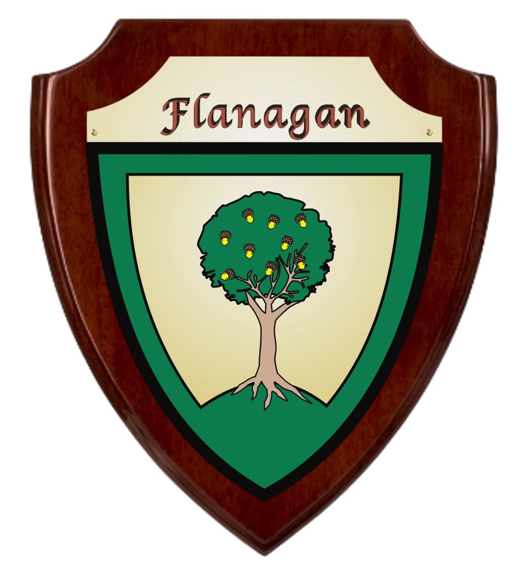 Flanagan Irish Coat of Arms Shield Plaque Rosewood Finish - Etsy.de