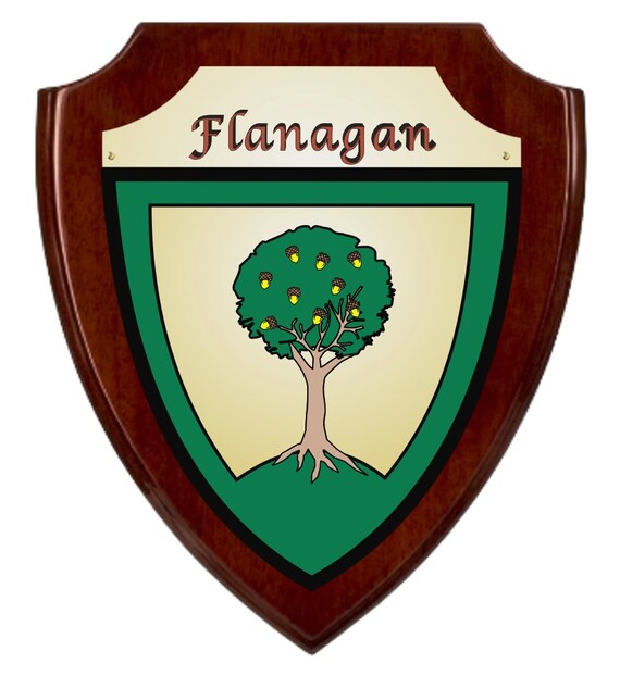 Flanagan Irish Coat of Arms Shield Plaque Rosewood Finish - Etsy.de