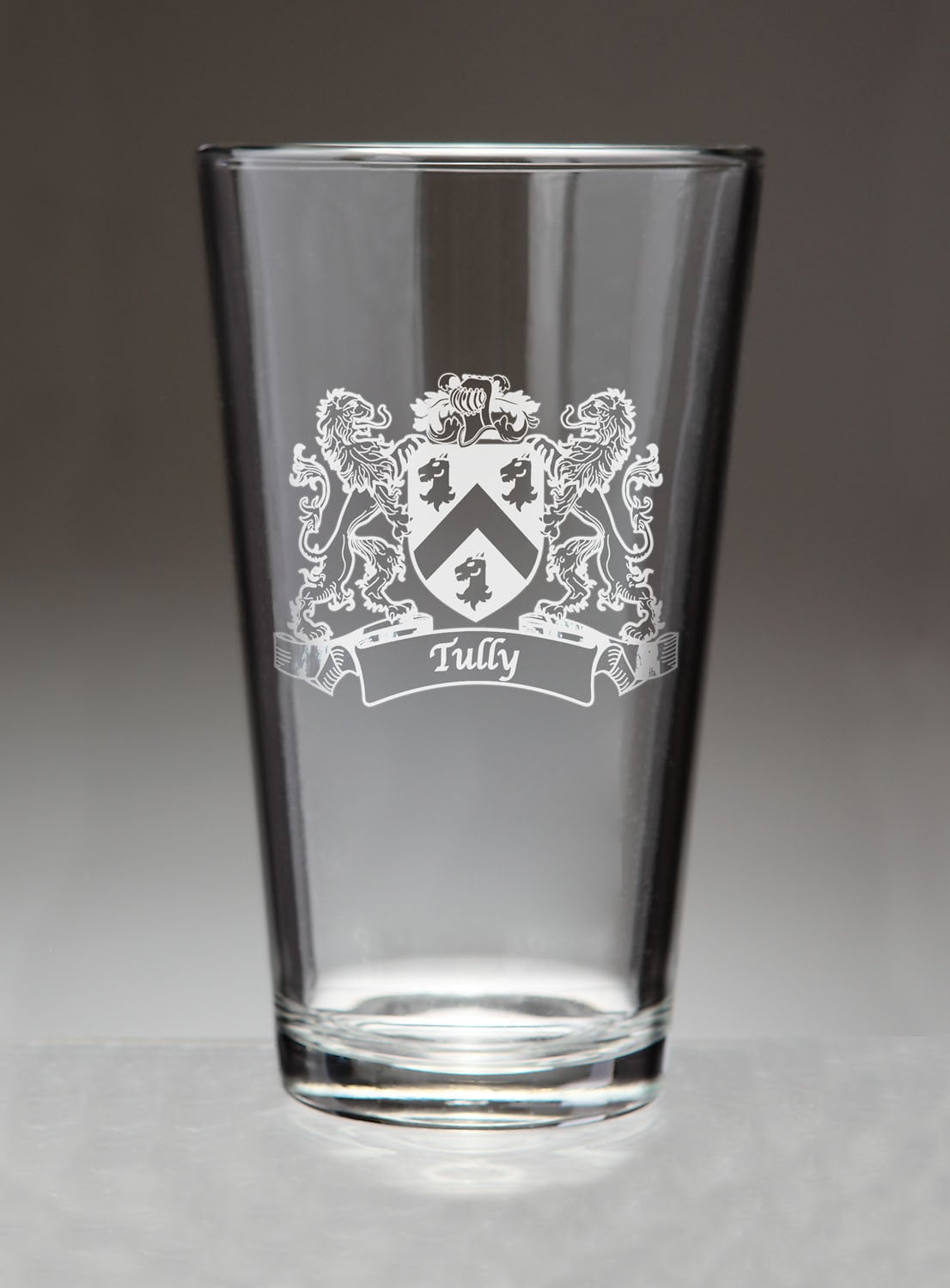 Tully + First Names Irish Coat of Arms Lions Pint Glasses (sand Etched ...