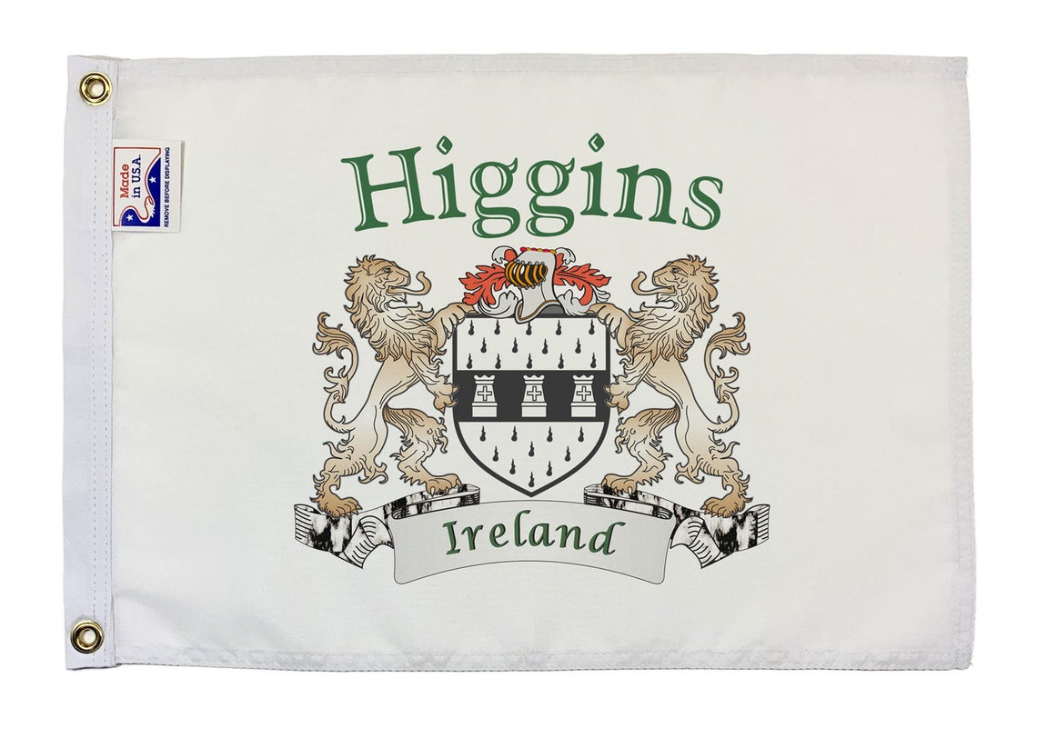 Higgins Irish Coat of Arms Small White Flag | Etsy
