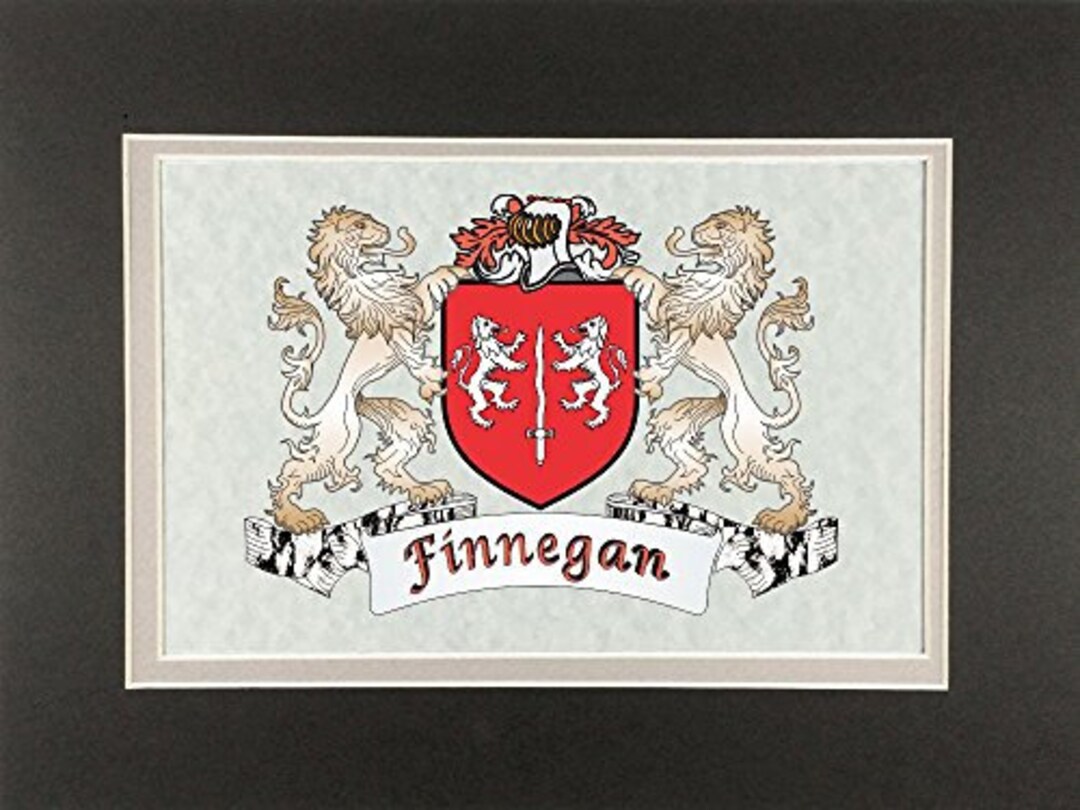 Finnegan Irish Coat of Arms Print - Frameable 9" X 12" - Etsy