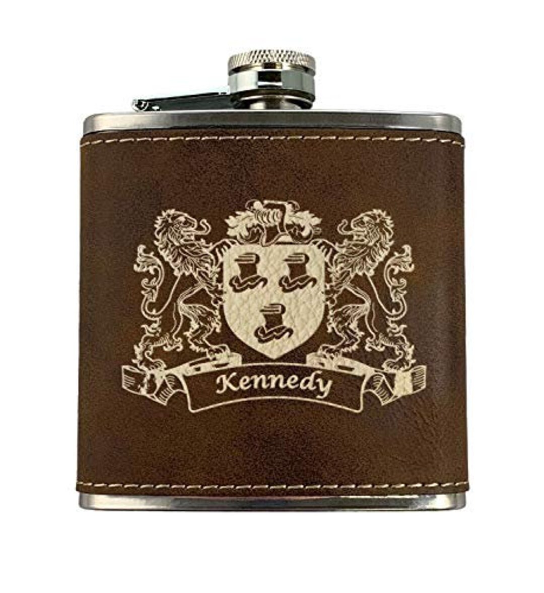 Kennedy Irish Coat of Arms Leather Flask Rustic Brown - Etsy