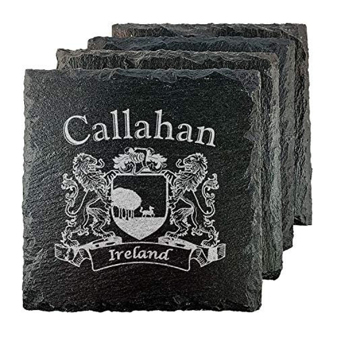 Callahan Irish Coat of Arms Slate Coasters - Set of 4 - Etsy