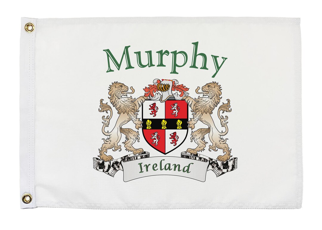 Murphy Irish Coat of Arms Small White Flag 12x18 - Etsy
