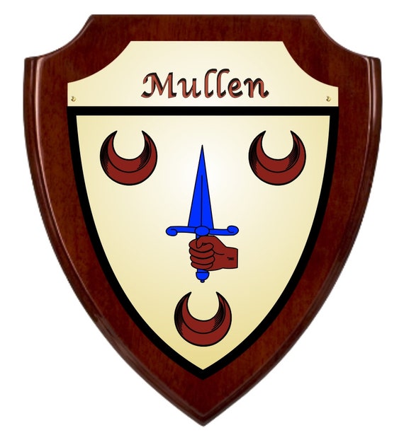 Mullen Irish Coat of Arms Shield Plaque Rosewood Finish - Etsy