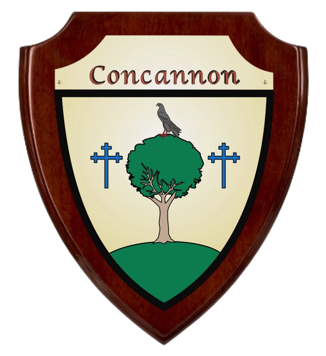 Concannon Irish Coat of Arms Shield Plaque Rosewood Finish - Etsy UK