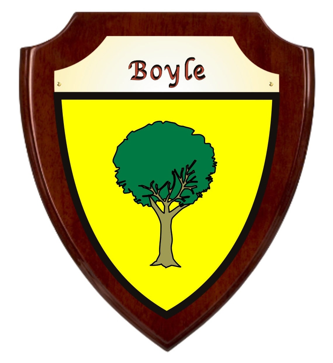 Boyle Irish Coat of Arms Shield Plaque Rosewood Finish - Etsy