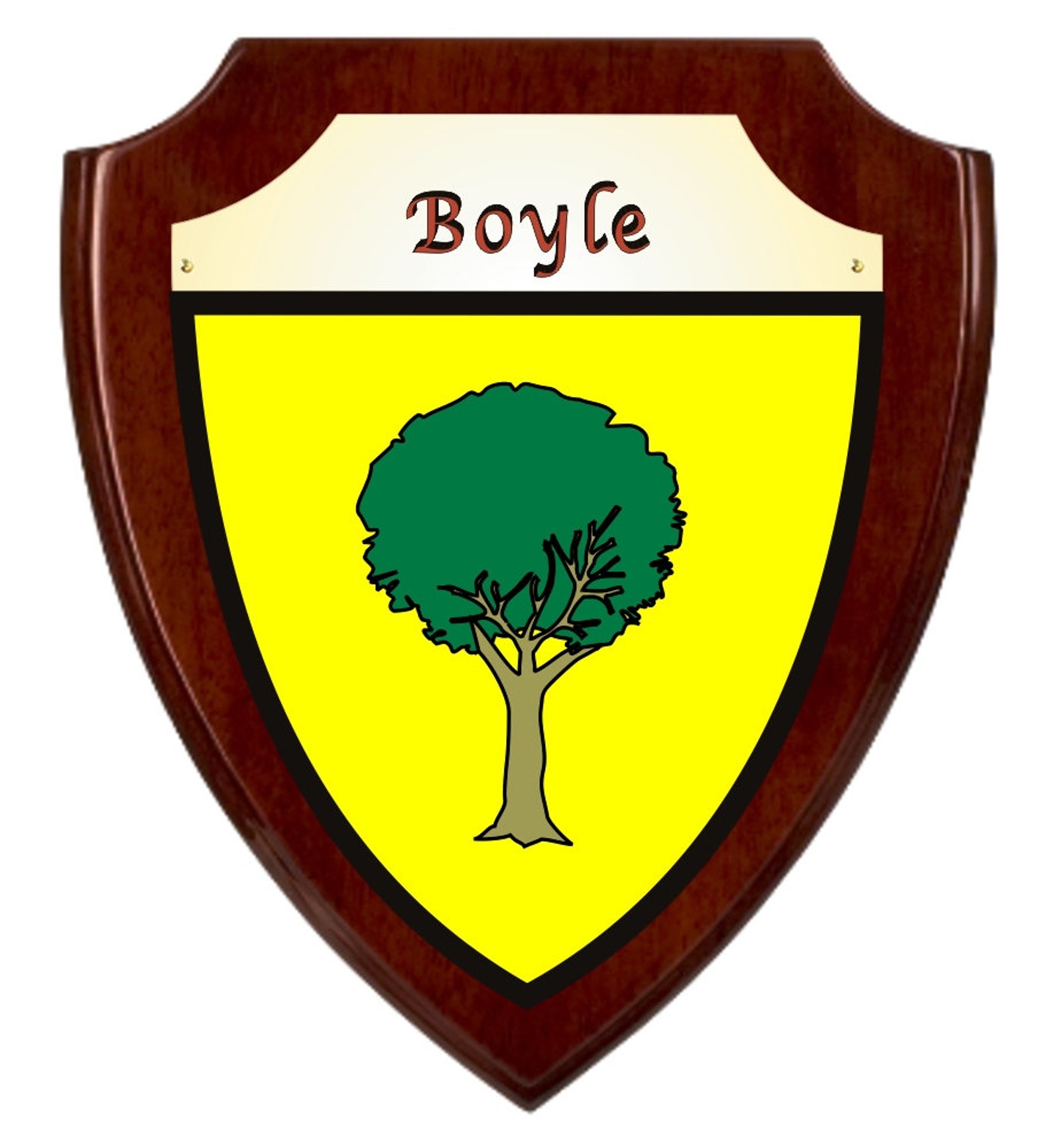 Boyle Irish Coat of Arms Shield Plaque Rosewood Finish - Etsy
