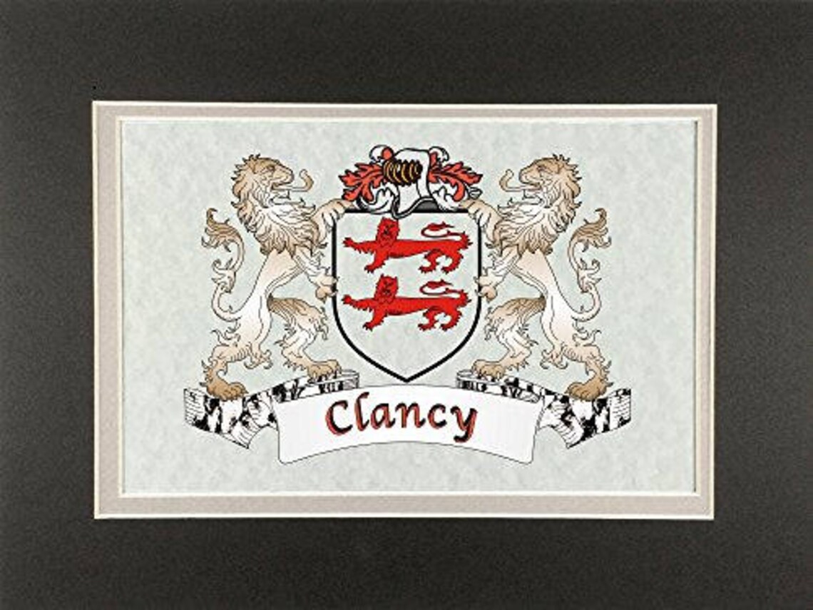 Clancy Irish Coat of Arms Print Frameable 9 x 12 | Etsy