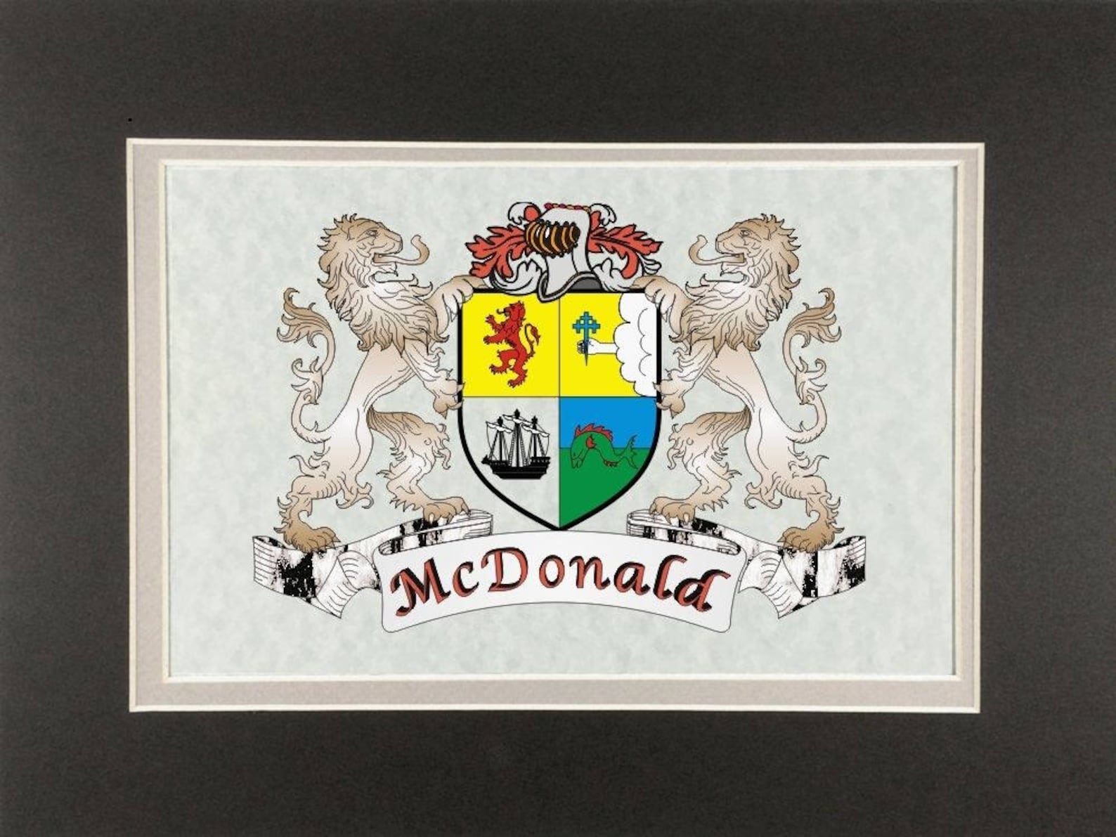 Mcdonald Irish Coat of Arms Print Frameable 9 X - Etsy