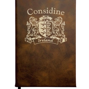 Considine Irish Coat of Arms Leather Journal | Etsy