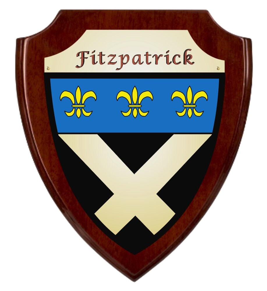 Fitzpatrick Irish Coat of Arms Shield Plaque Rosewood Finish | Etsy
