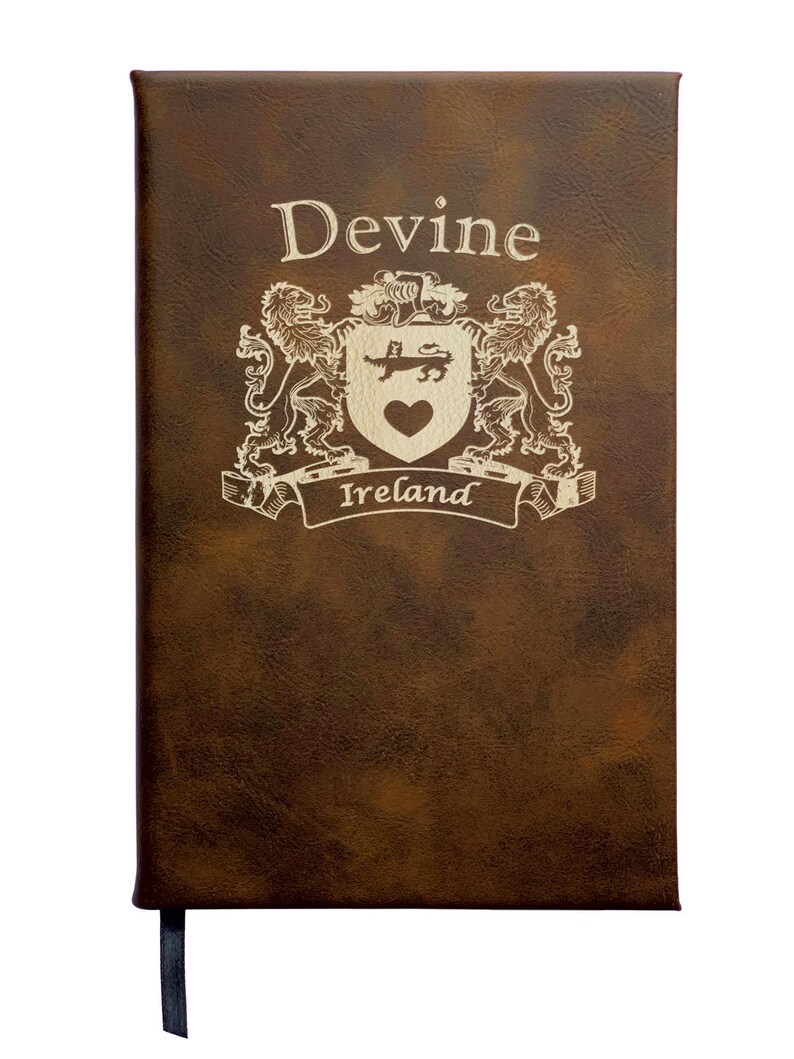 Devine Irish Coat of Arms Leather Journal - Etsy
