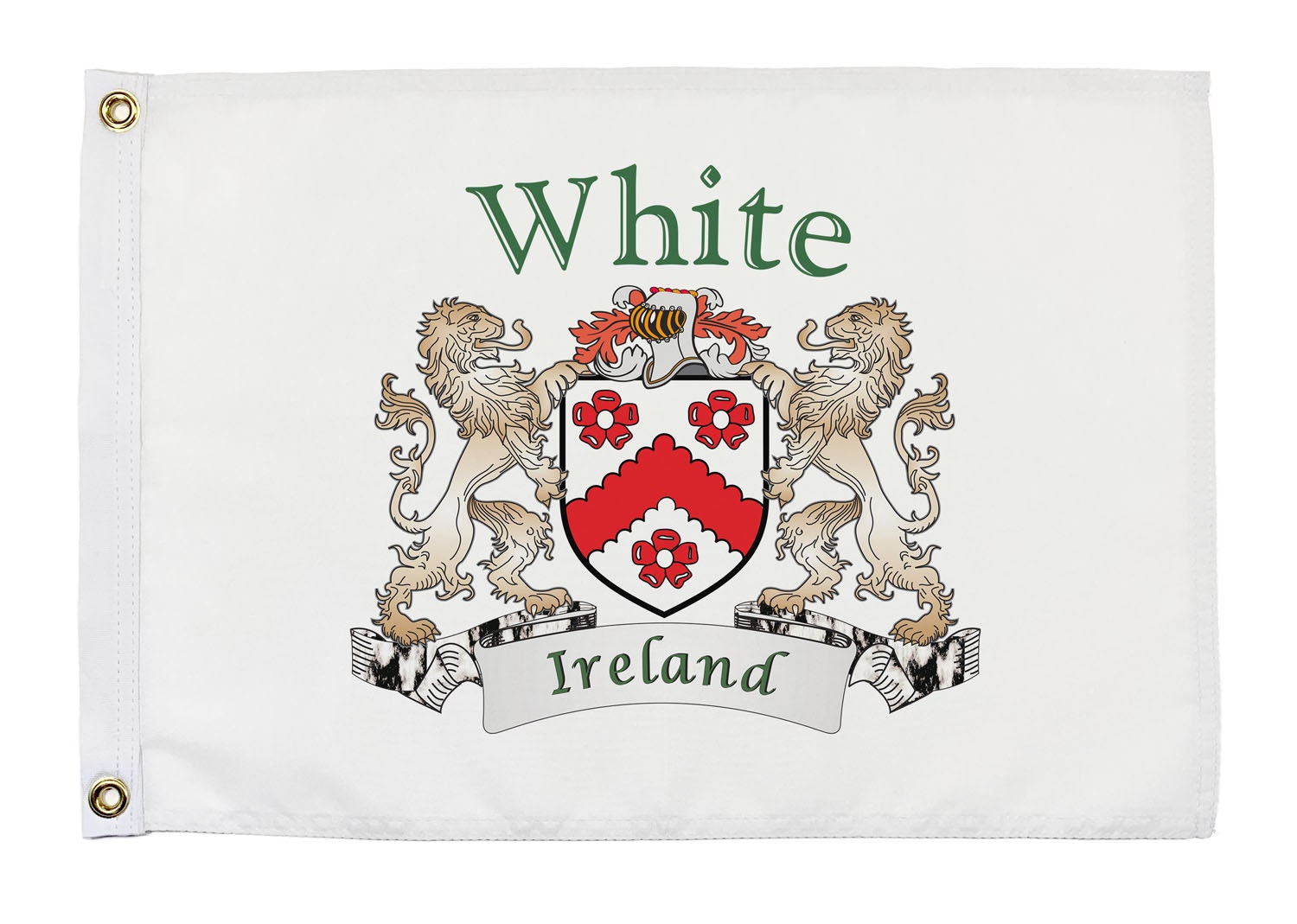 White Irish Coat of Arms Small White Flag 12x18 - Etsy
