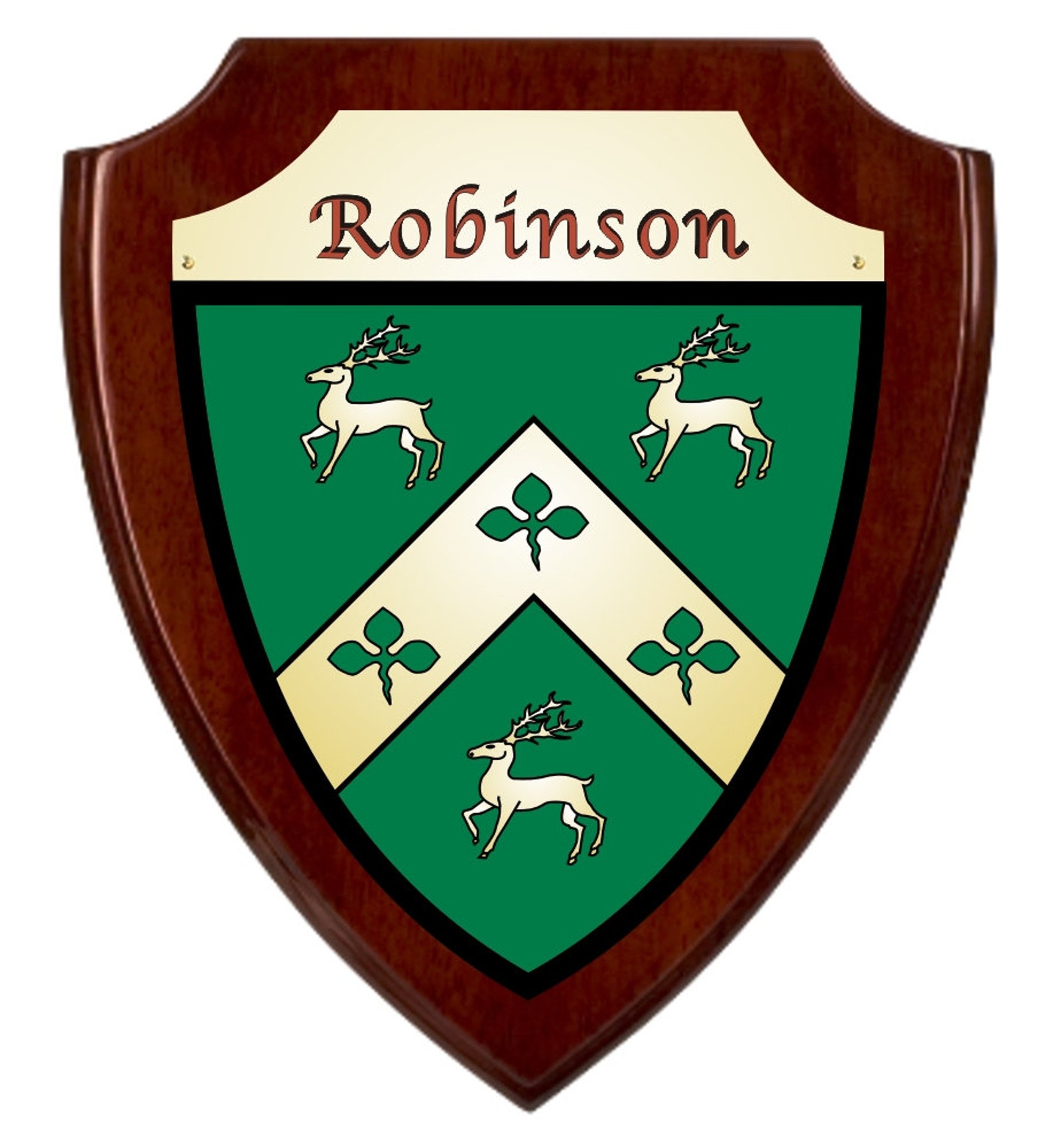 Robinson Irish Coat of Arms Shield Plaque Rosewood Finish | Etsy