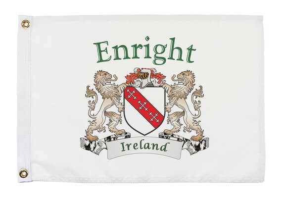 Enright Irish Coat of Arms Small White Flag | Etsy